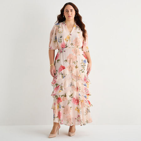 Click here for Melonie T Womens Plus Short Sleeve Floral Maxi Dre... prices