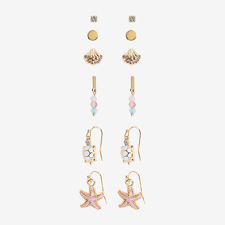 Click here for Arizona Gold Tone Starfish Turtle Womens 6 Pair Ea... prices