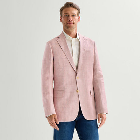 Click here for Stafford Linen Cotton Blend Mens Plaid Classic Fit... prices