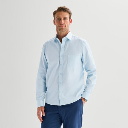 Click here for Stafford Tonal Stripe Chambray Mens Long Sleeve Re... prices