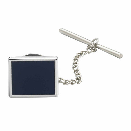 Click here for Rhodium-Plated Tie Tack with Blue Enamel Center  O... prices