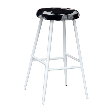 Click here for Cow Print Upholstered Bar Stool  One Size  White prices