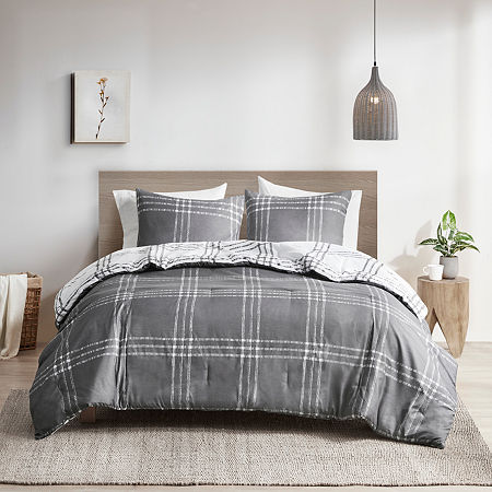 Intelligent Design Pike Plaid Reversible Comforter Set  Twin/Twin Xl - White  Gray