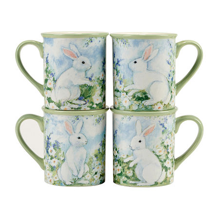 Certified International Easter Morning Mugs  Set of 4 - Blue