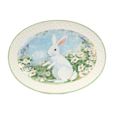 Certified International Easter Morning Oval Platter - Blue
