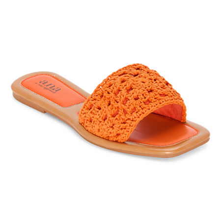 Click here for a.n.a Womens Corchet Slide Flat Sandals  7  Orange prices