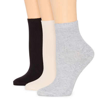 Click here for Mixit Rib Womens 3 Pair Quarter Ankle Socks  4-10... prices