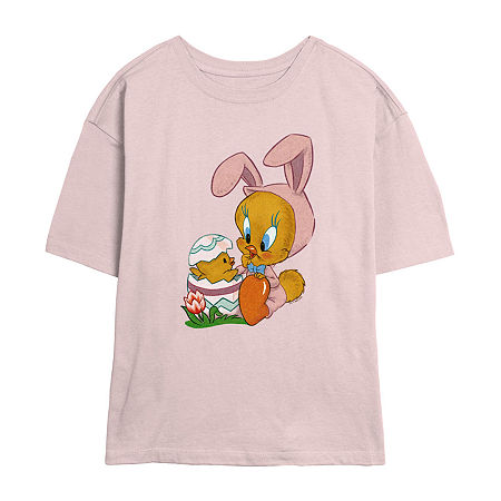 Click here for Tweety Bird Easter Tee Womens Juniors Crew Neck Sh... prices