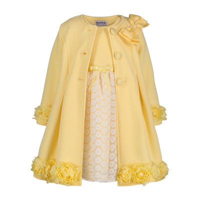 Blueberi Boulevard Toddler Girls Sleeveless Dress Set, Color: Yellow ...