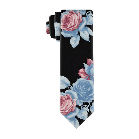 Click here for J. Ferrar Floral Tie  One Size  Black prices