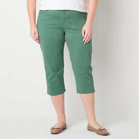 Click here for Liz Claiborne Sara Womens Slim Mid Rise Plus Capri... prices