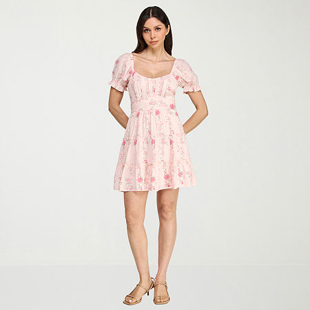 Click here for Trixxi Womens Juniors Short Sleeve Floral Fit + Fl... prices