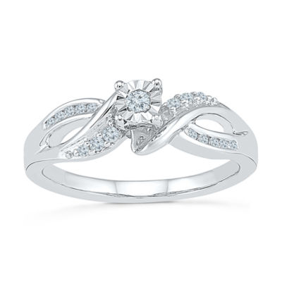 Promise My Love Womens 1/5 CT. Natural White Diamond Sterling Silver ...