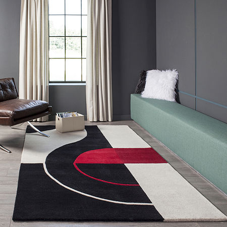 Click here for Delhi Wool Rectangular Rug  One Size  Black prices