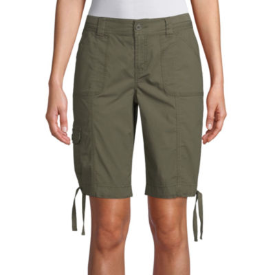 St. John's Bay Womens Mid Rise Stretch Fabric Bermuda Short - JCPenney