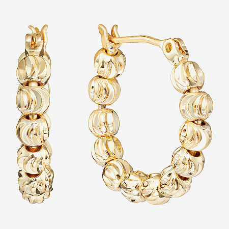 Click here for Athra 14kt. Gold Over Brass Beaded Hoop Earrings prices