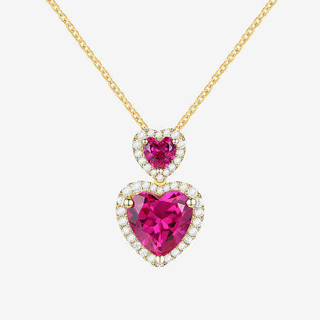 Click here for Womens Gemstone 14K Gold Over Silver Heart Pendant... prices
