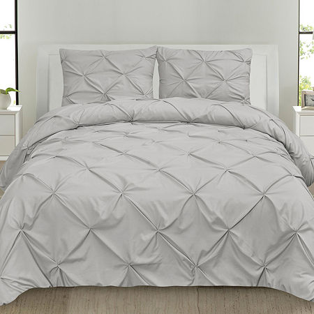 Sweet Home Collection 3pc. Pinch Pleat Pintuck Duvet Cover Set