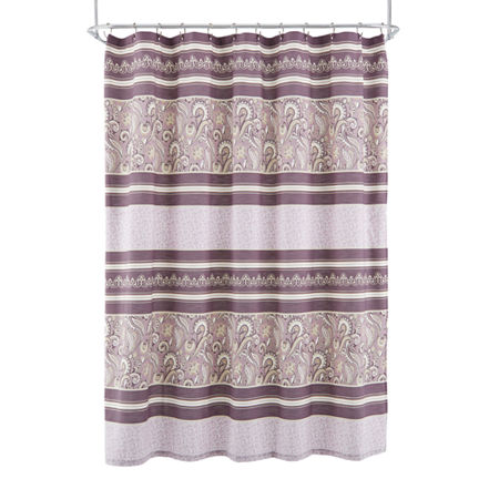 Click here for Broadhaven Paisley Stripe Purple Shower Curtain  O... prices