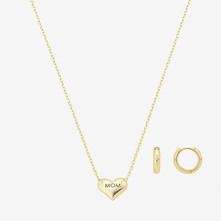 Click here for Footnotes Mom Womens 14K Gold Over Brass Heart 2-p... prices
