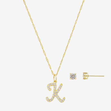 Click here for Sparkle Allure Initial Womens Cubic Zirconia 14K G... prices