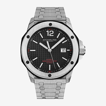 Click here for Stuhrling Mens Silver Tone Stainless Steel Bracele... prices