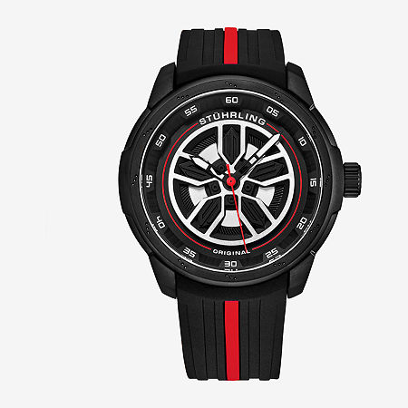 Click here for Stuhrling Mens Black Strap Watch 984.01  One Size... prices