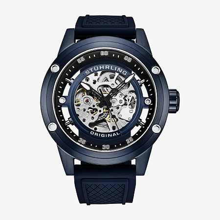 Click here for Stuhrling Mens Automatic Blue Strap Watch 4034.2... prices