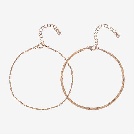 Click here for Bijoux Bar Womens 9 Inch Herringbone Ankle Bracele... prices