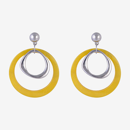 Click here for Mixit Womens Circle Drop Earrings  One Size  Yello... prices