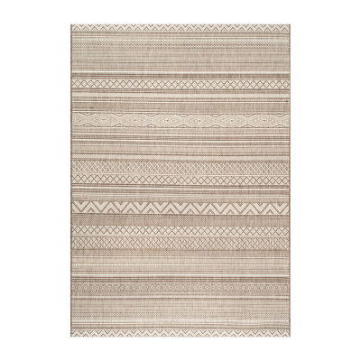 nuLoom Erlinda Tribal Outdoor Rectangular Rug-JCPenney, Color: Beige