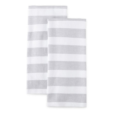 Click here for Chambray Stripe Dual Purpose 2-pc Kitchen Towel Se... prices