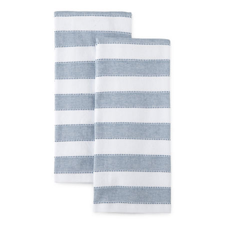 Click here for Chambray Stripe Dual Purpose 2-pc Kitchen Towel Se... prices