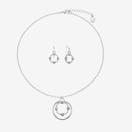 Click here for Liz Claiborne Silver Tone Pendant Necklace And Dro... prices
