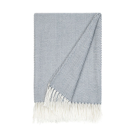 ienjoy Home Herringbone Fringed Throw  60 x 50 - Dusk Blue