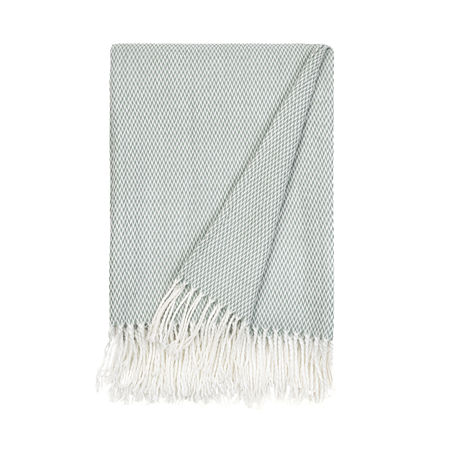 ienjoy Home Herringbone Fringed Throw  60 x 50 - Eucalyptus