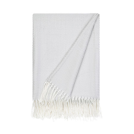 ienjoy Home Herringbone Fringed Throw  60 x 50 - Light Gray