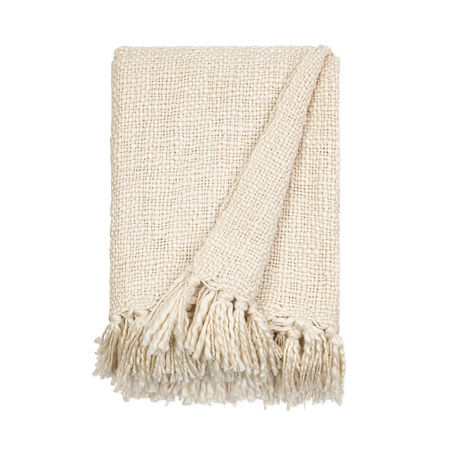 ienjoy Home Slub-Yarn Fringed Throw  60 x 50 - Natural