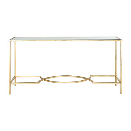 Click here for Inga Gold Console Table with Glass Top  One Size... prices