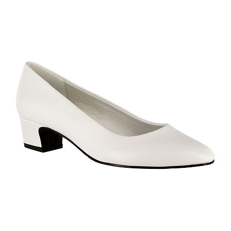 Easy Street Prim Kitten Heel Pumps - White