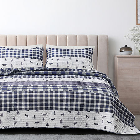 Click here for Linery Buffalo Plaid Reversible Quilt Set  One Siz... prices