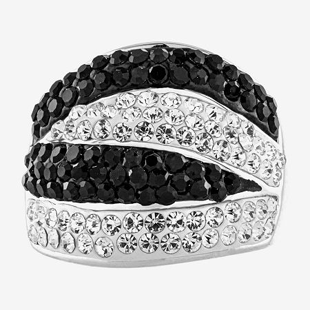 Click here for Sparkle Allure Womens Black Crystal Pure Silver Ov... prices