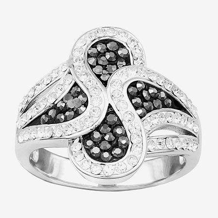 Click here for Sparkle Allure Womens Black Crystal Pure Silver Ov... prices