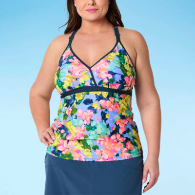Free Country Floral Tankini Swimsuit Top Plus | Hamilton Place
