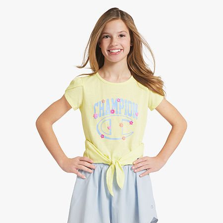 Click here for Champion Tie Front Big Kid Girls Round Neck Short... prices