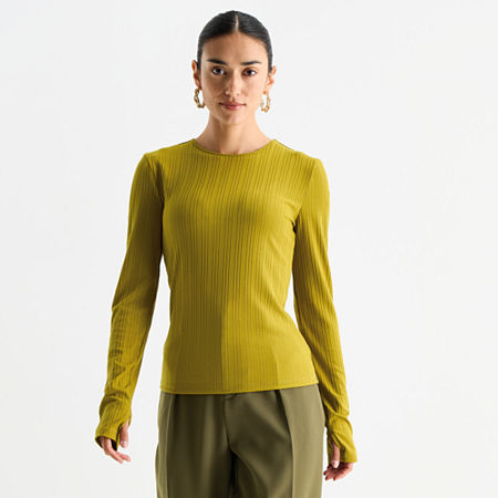 Click here for Worthington Womens Petite Crew Neck Long Sleeve Bl... prices