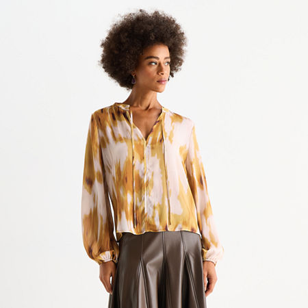 Click here for Worthington Womens Petite Split Crew Neck Long Sle... prices