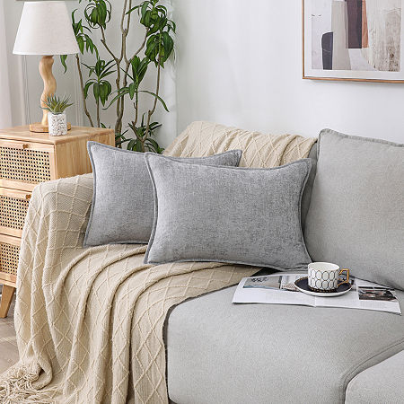 Click here for Chenille Lumbar Pillow  One Size  Gray prices