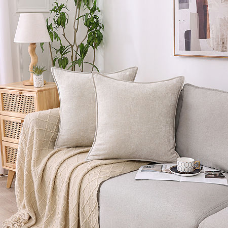 Click here for Chenille Lumbar Pillow  One Size  Beige prices