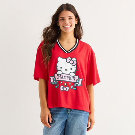 Click here for Womens Juniors V Neck Short Sleeve Hello Kitty Jer... prices